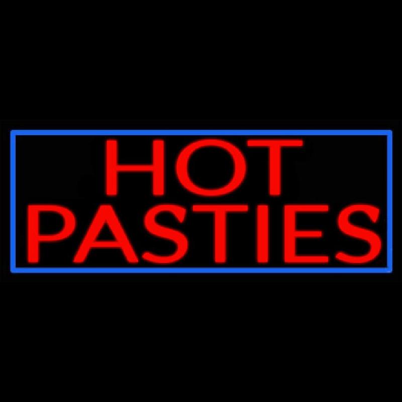 Blue Border Hot Pasties Handmade Art Neon Sign