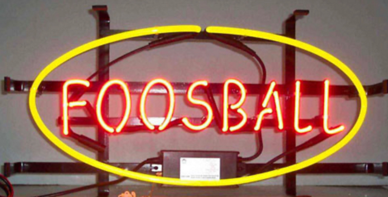 Foosball neon sign