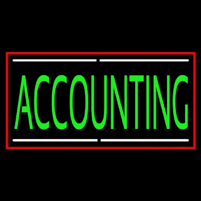 Green Accounting With Red Border Handmade Art Neon Sign