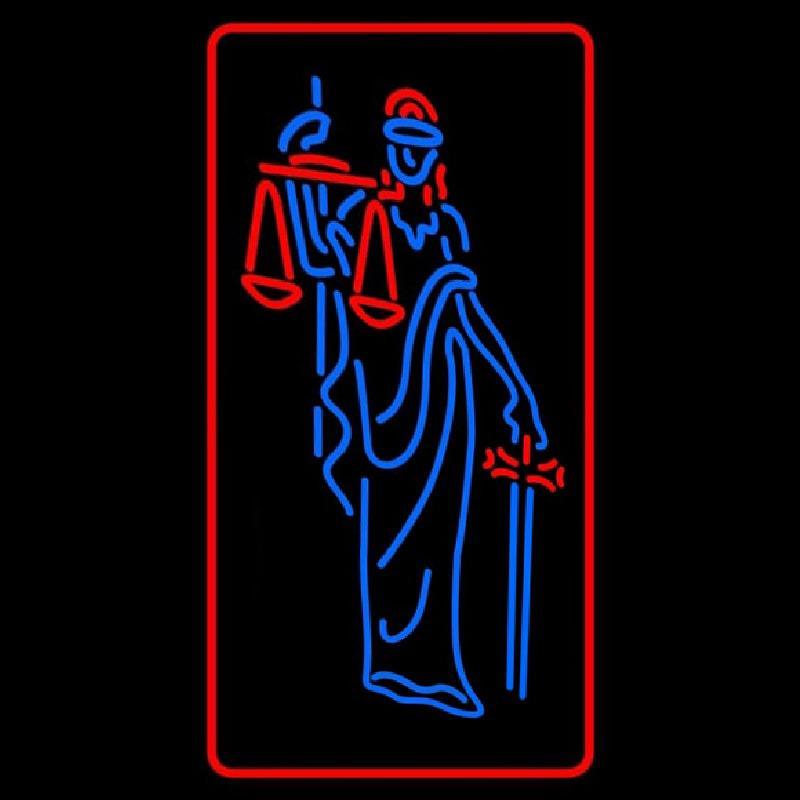 Law Office Logo With Red Border Handmade Art Neon Sign