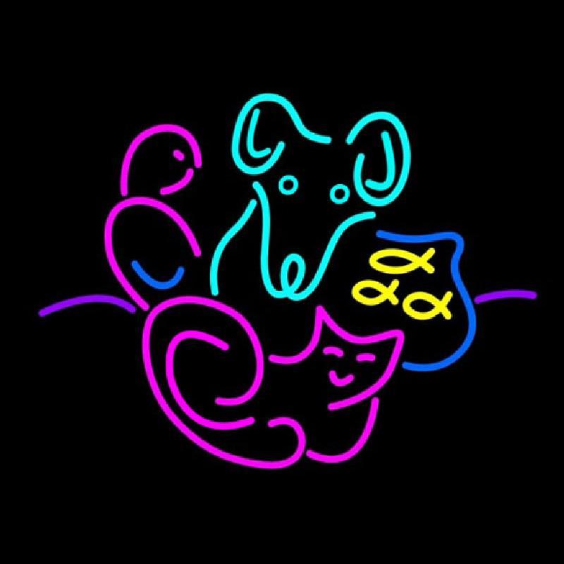 Multi Animal Logo Handmade Art Neon Sign