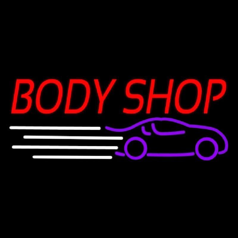Red Body Shop Car Logo Handmade Art Neon Sign