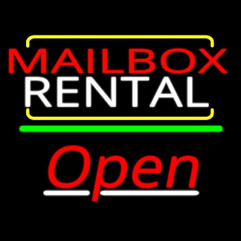 Red Mailbox Blue Rental Open 3 Handmade Art Neon Sign