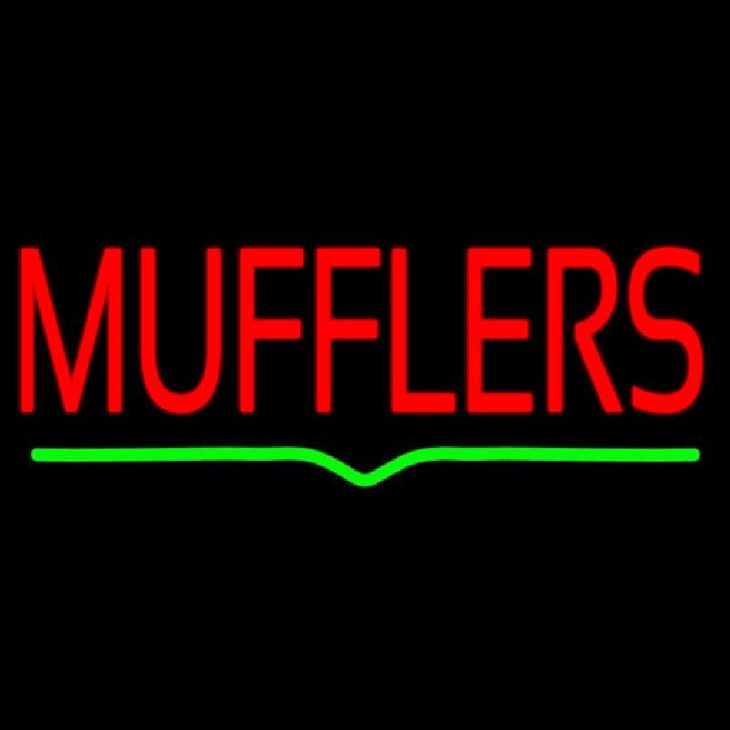 Red Mufflers Green Line Handmade Art Neon Sign