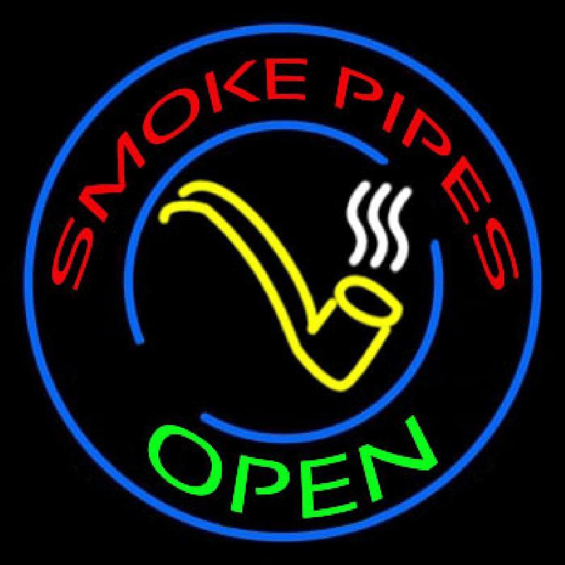 Smoke Pipes Open Circle Handmade Art Neon Sign
