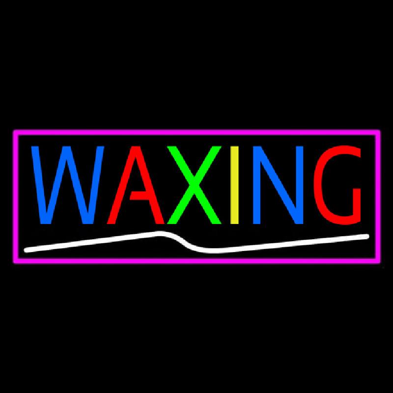 Waxing With Pink Border Handmade Art Neon Sign