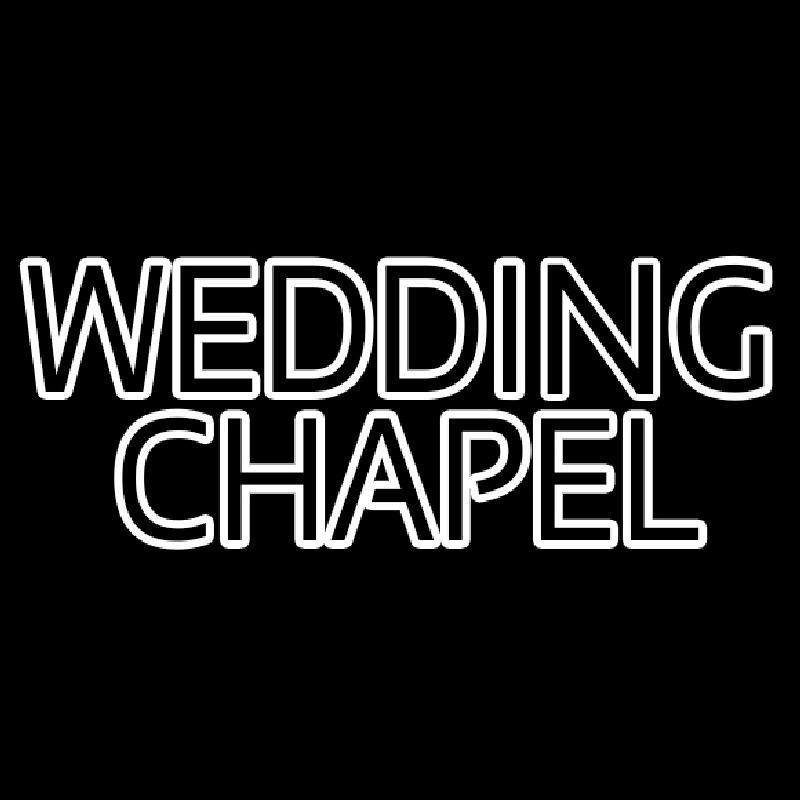White Double Stroke Wedding Chapel Handmade Art Neon Sign