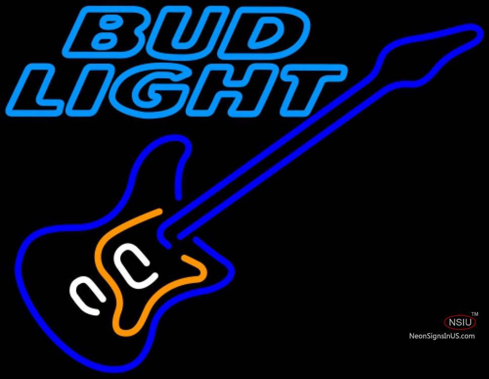 Bud Light Neon Blue Electric GUITAR Neon Sign
